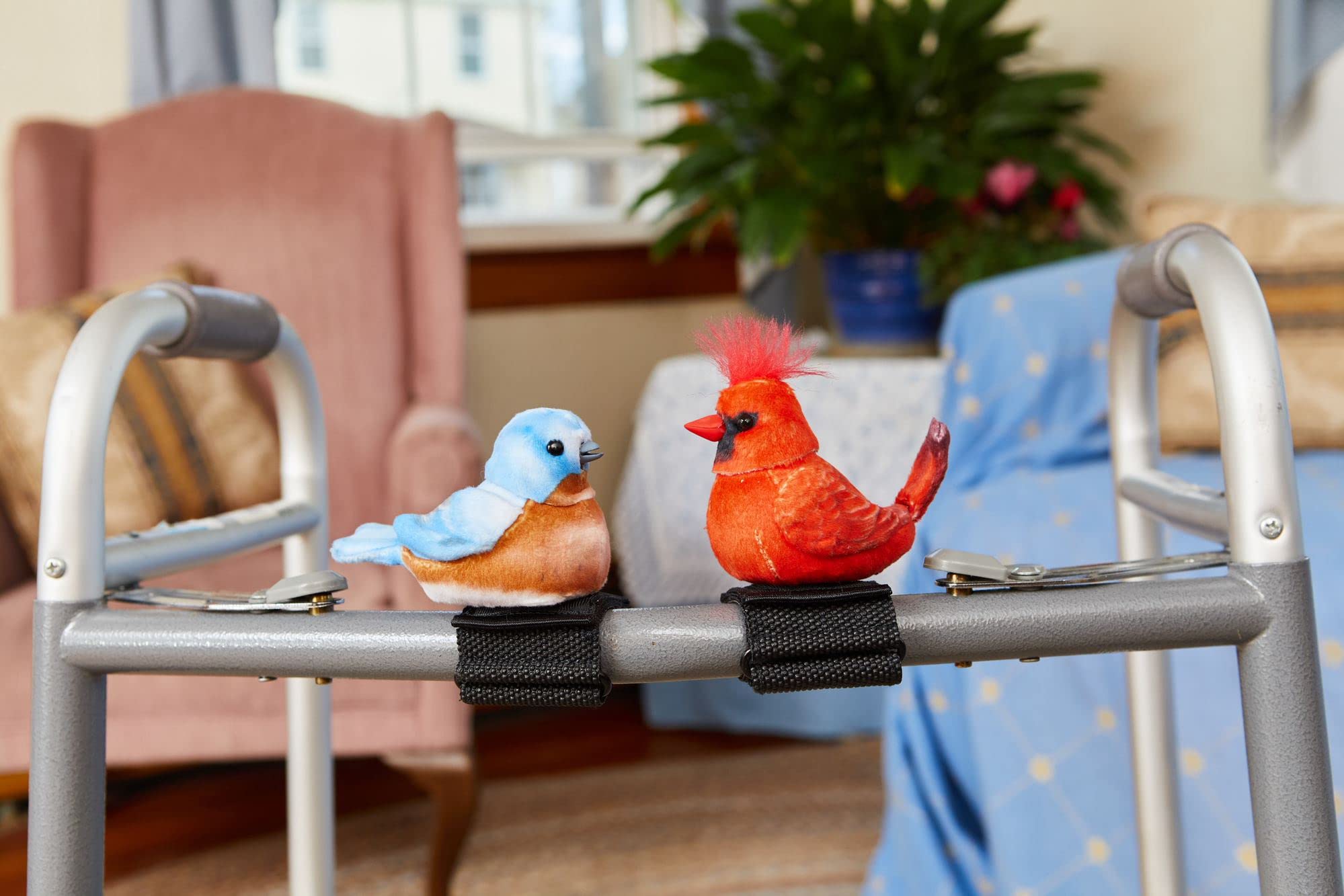 Joy For All Ageless Innovation Companion Pet for Seniors - Walker Squawker - Lifelike Animatronic Bird - Interactive Chirping - Walker Accessories - Therapy Toys for Alzheimers & Dementia - Bluebird