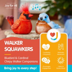 Joy for All Walker Squawker Cheery Animatronic Bird for Companionship and to Help You Remember Your Walker - Cardinal,Red