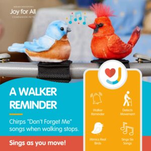 Joy for All Walker Squawker Cheery Animatronic Bird for Companionship and to Help You Remember Your Walker - Cardinal,Red