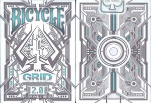 bicycle grid 2 blue playing cards poker deck