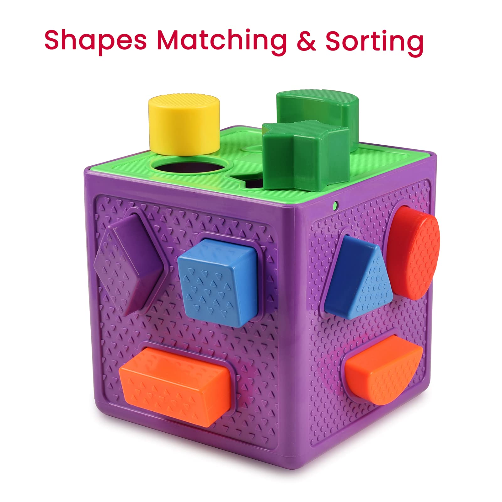 BOHS Geometric Shape Sorting Cube Baby Toys, with 18 Shapes and 1 Cube