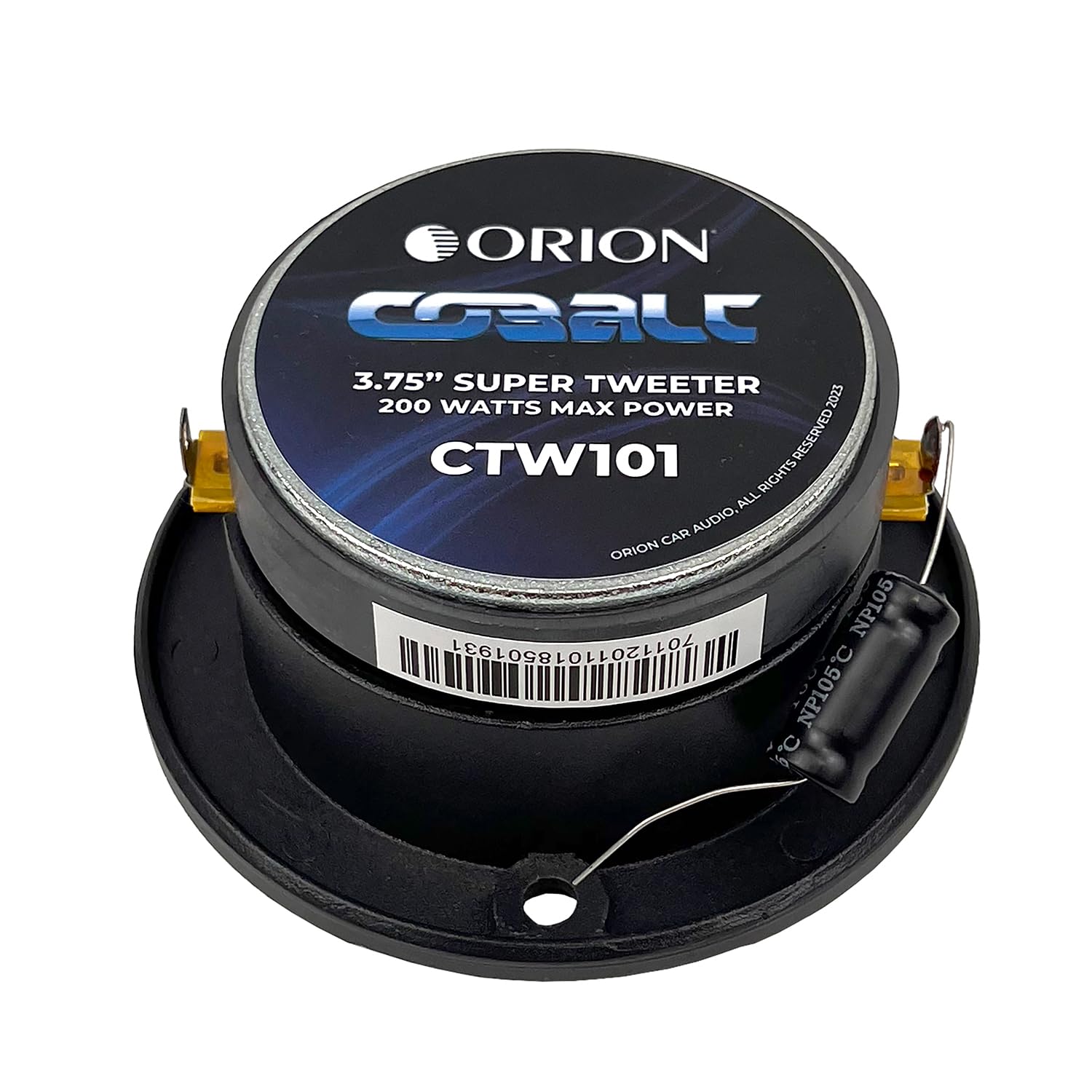 ORION Cobalt Series CTW101 3.75” Super Bullet Tweeter | Aluminum Diaphragm, 1” Voice Coil, 50W RMS, 200W Max, Built-in Crossover - Pro Car Audio Sound System Tweeter (Pair)