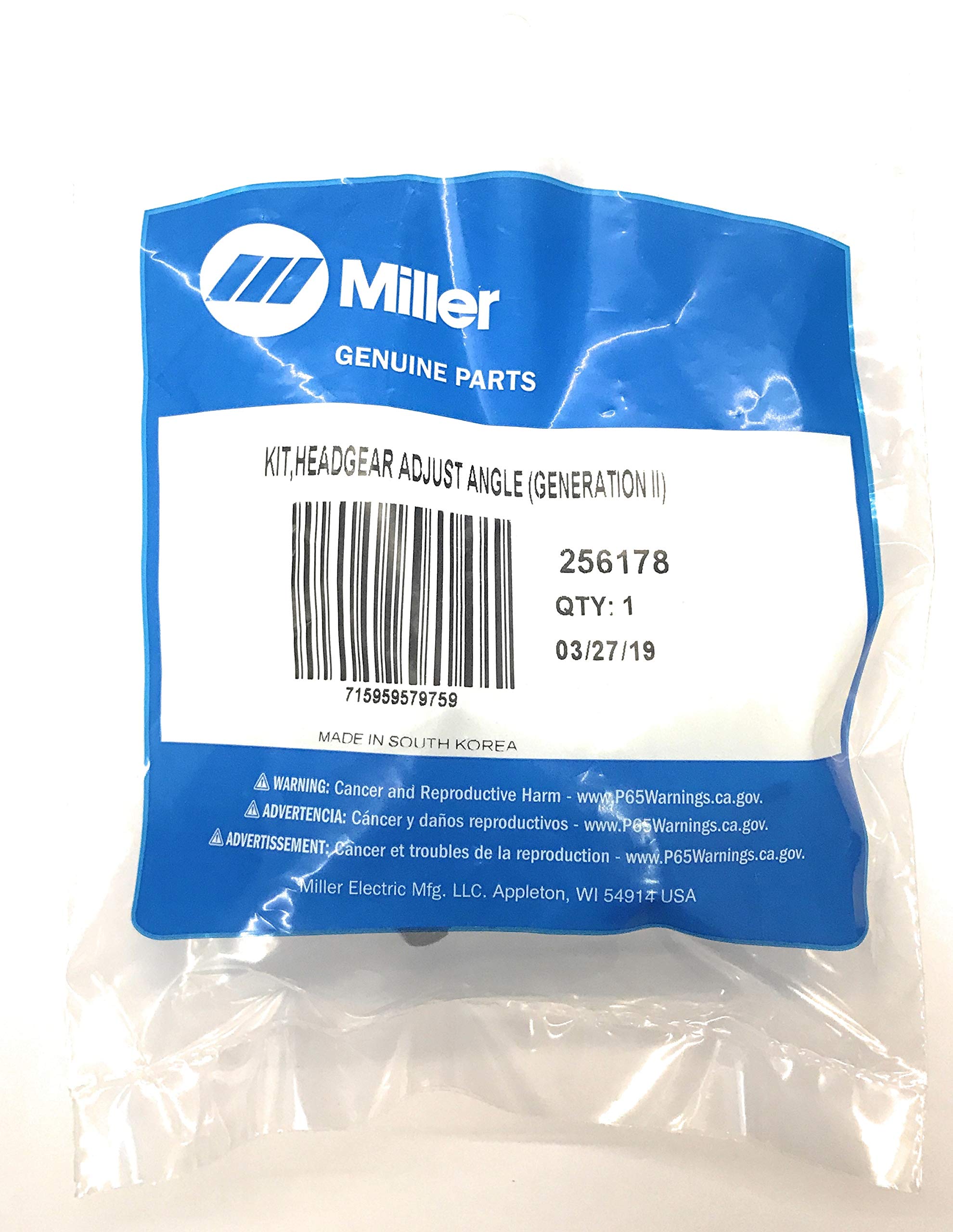 Miller 256178 Kit, Headgear Adjust Angle (Generation II and III)