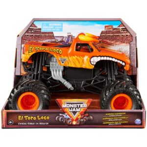 monster jam, official el toro loco monster truck, collector die-cast vehicle, 1:24 scale, kids toys for boys ages 3 and up