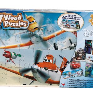 Spin Master Games Planes 7 Wood Puzzles in Wooden Storage Box (Styles Will Vary)