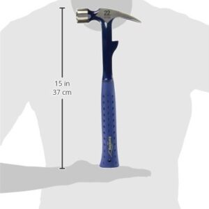 ESTWING Hammertooth Hammer - 22 oz Straight Rip Claw with Milled Face & Shock Reduction Grip - E6-22TM