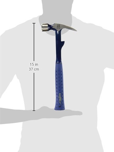 ESTWING Hammertooth Hammer - 22 oz Straight Rip Claw with Milled Face & Shock Reduction Grip - E6-22TM