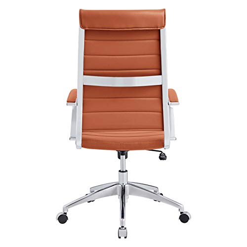 Modway Jive Ribbed High Back Tall Executive Swivel Office Chair With Arms In Terracotta