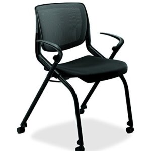 The HON Company HON Motivate Guest Fixed Arms, Nesting Stacking Chair, (HMN2) Office Chiar, Onyx Shell, Centurion Black