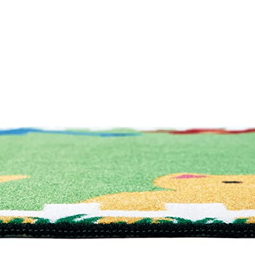 Carpets for Kids KID$Value 48.67 Garden Time Classroom Welcome Value Rug 4ft x 6ft Rectangle Green