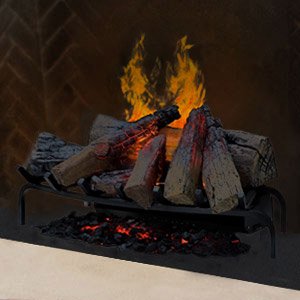 DIMPLEX DLGM29 Opti-Myst Open Hearth Fireplace Insert with Faux Logs Bed, Alabaster