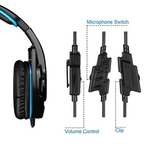 Stereo Gaming Headphone Headset with Microphone (Blue)