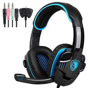 Stereo Gaming Headphone Headset with Microphone (Blue)