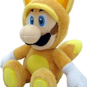 Little Buddy Official Super Mario Plush Kitsune Fox Luigi, 9-Inch Yellow