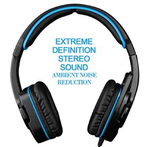 Stereo Gaming Headphone Headset with Microphone (Blue)