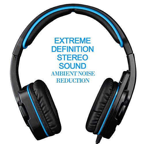 Stereo Gaming Headphone Headset with Microphone (Blue)