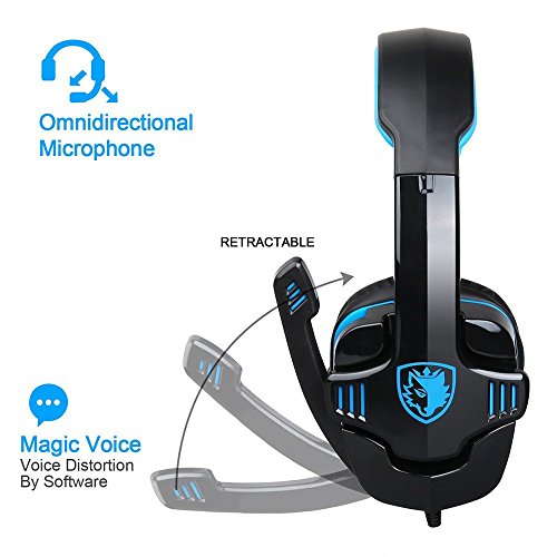 Stereo Gaming Headphone Headset with Microphone (Blue)