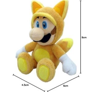 Little Buddy Official Super Mario Plush Kitsune Fox Luigi, 9-Inch Yellow