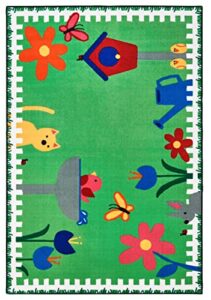 carpets for kids kid$value 48.67 garden time classroom welcome value rug 4ft x 6ft rectangle green