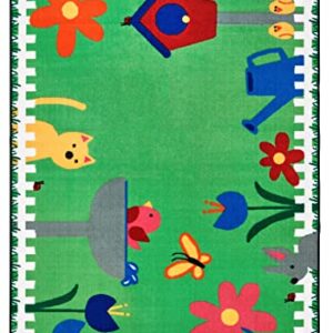 Carpets for Kids KID$Value 48.67 Garden Time Classroom Welcome Value Rug 4ft x 6ft Rectangle Green