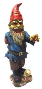 ptc 11.75 inch scary zombie garden gnome with one arm and skull statue