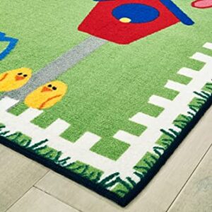 Carpets for Kids KID$Value 48.67 Garden Time Classroom Welcome Value Rug 4ft x 6ft Rectangle Green