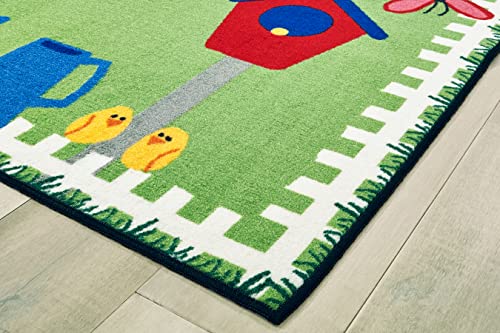 Carpets for Kids KID$Value 48.67 Garden Time Classroom Welcome Value Rug 4ft x 6ft Rectangle Green