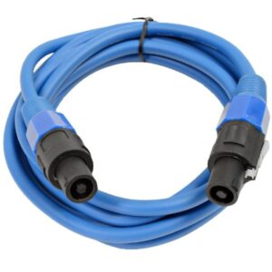 seismic audio - tw12s10blue - 12 gauge 10 foot blue speakon to speakon professional speaker cable - 12awg 2 conductor speaker cable