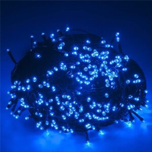 lychee® Solar Powered String Light 55ft 17m 100 LED Solar Fairy Light String for Garden,Outdoor,Home,Christmas Party (17m 100Leds, Blue)