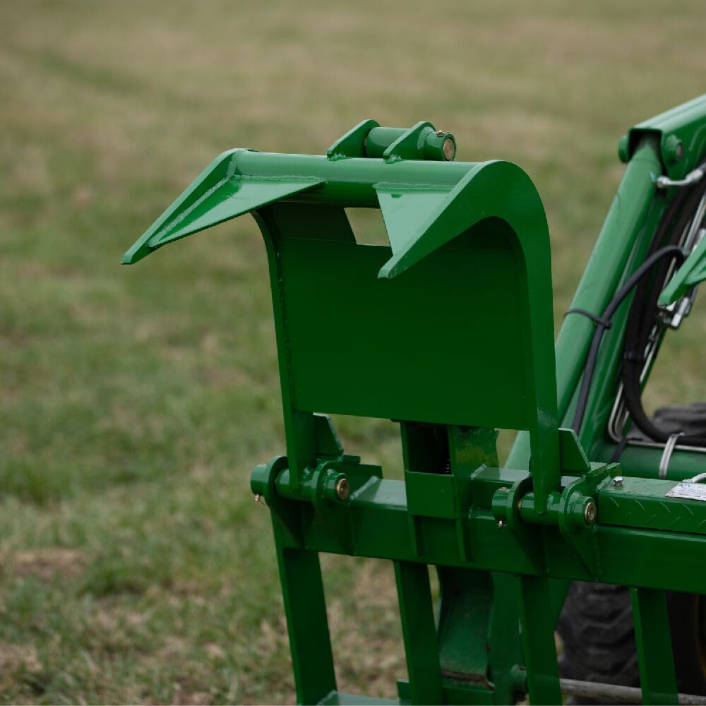 Titan Attachments 72in Root Grapple Bucket Attachment Fits John Deere Loaders, Hook and Pin Connection