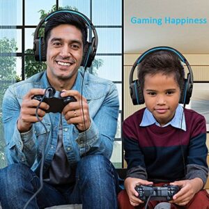 Stereo Gaming Headphone Headset with Microphone (Blue)