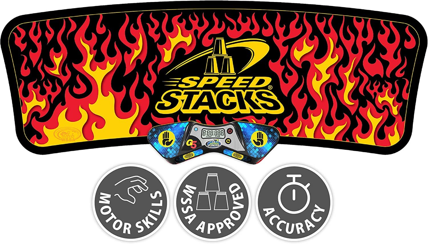 Speed Stacks | G5 Black Flame StackMat (Timer and Mat) | Accuracy to 0.001 Seconds, Batteries Included | Endorsed by Sport Stacking and Cubing associations