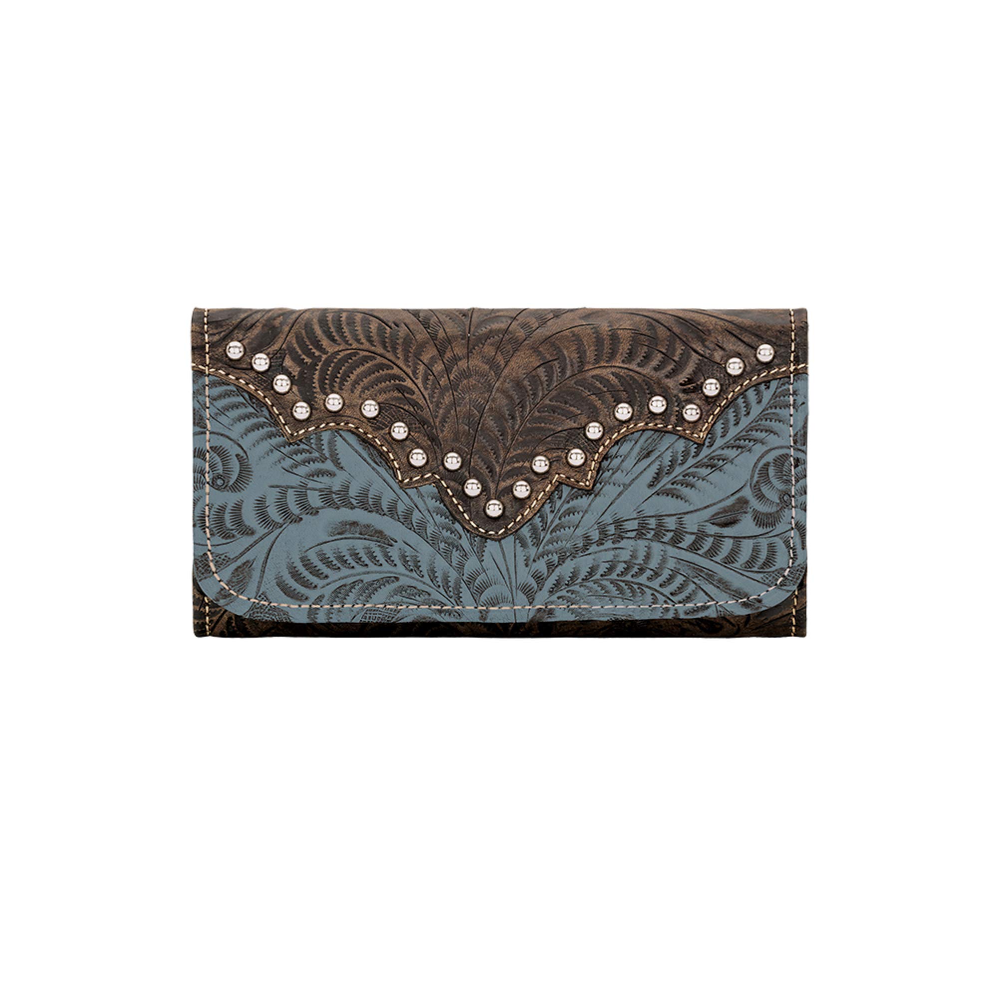 American West Women's Leather Tri-Fold Wallet Billfold Annie's Secret