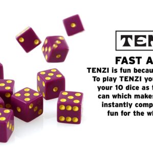 TENZI Party Pack Dice Game - A Fun, Fast Frenzy for The Whole Family - 6 Sets of 10 Colored Dice with Storage Case - Colors May Vary