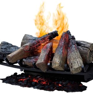 DIMPLEX DLGM29 Opti-Myst Open Hearth Fireplace Insert with Faux Logs Bed, Alabaster