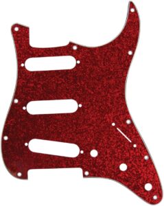 d’andrea strat pickguards for electric guitar, red sparkle