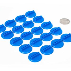 Plastic Card Stand to Hold up Playing Cards or Cardboard Marker Cut-Outs: Set of 20 Blue Color Round Board Game Playing Pieces (School Classroom Supplies, Arts & Crafts Projects)