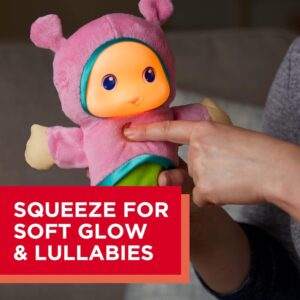 Playskool Lullaby Gloworm - Baby and Infant Toys 0-6 months Soft Cuddly Stuffed Toy Plays Soothing Calming Lullabies For Sleep With Gentle Glow in Purple