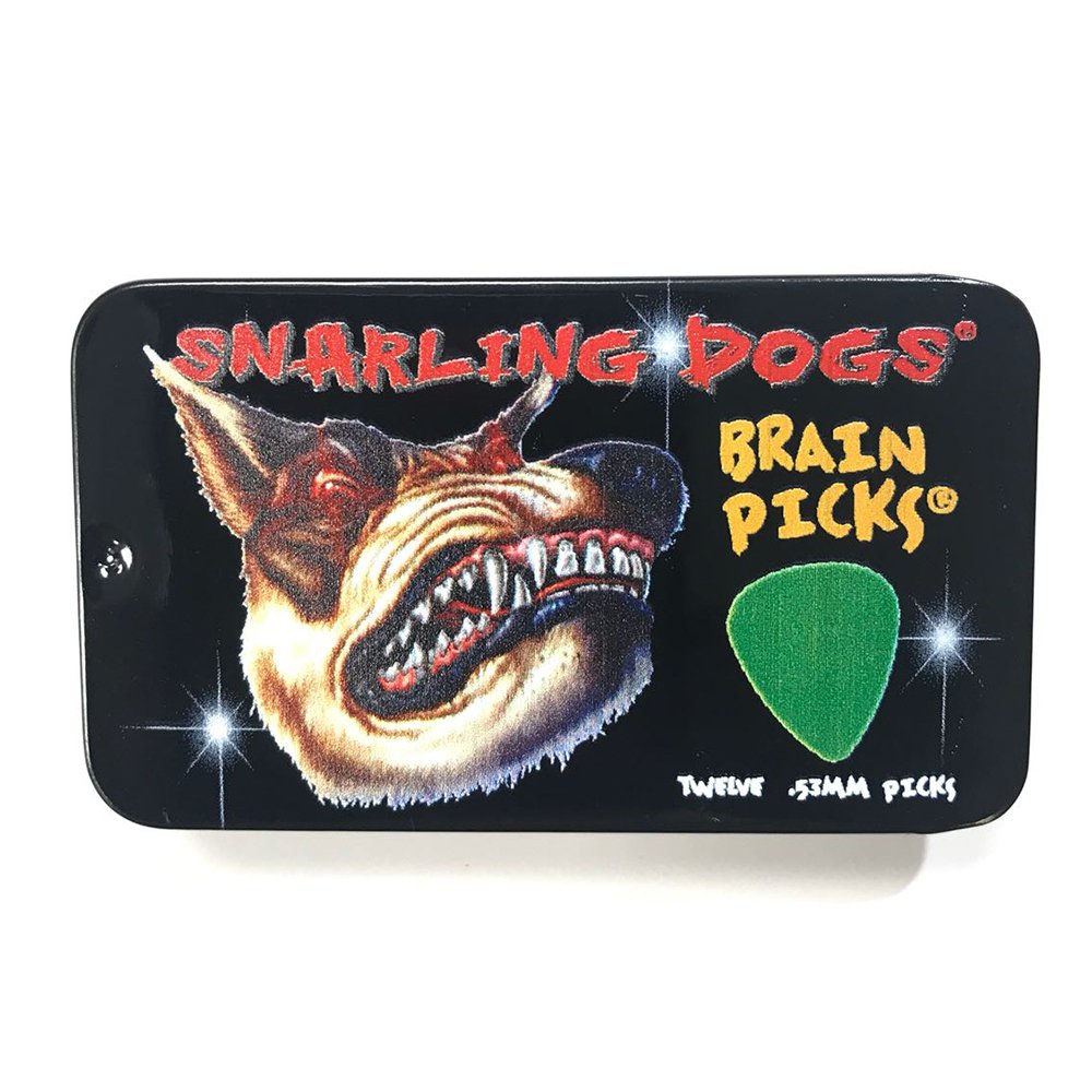 Snarling Dogs Brain Guitar Picks and Tin Box 1 Dozen .53 mm