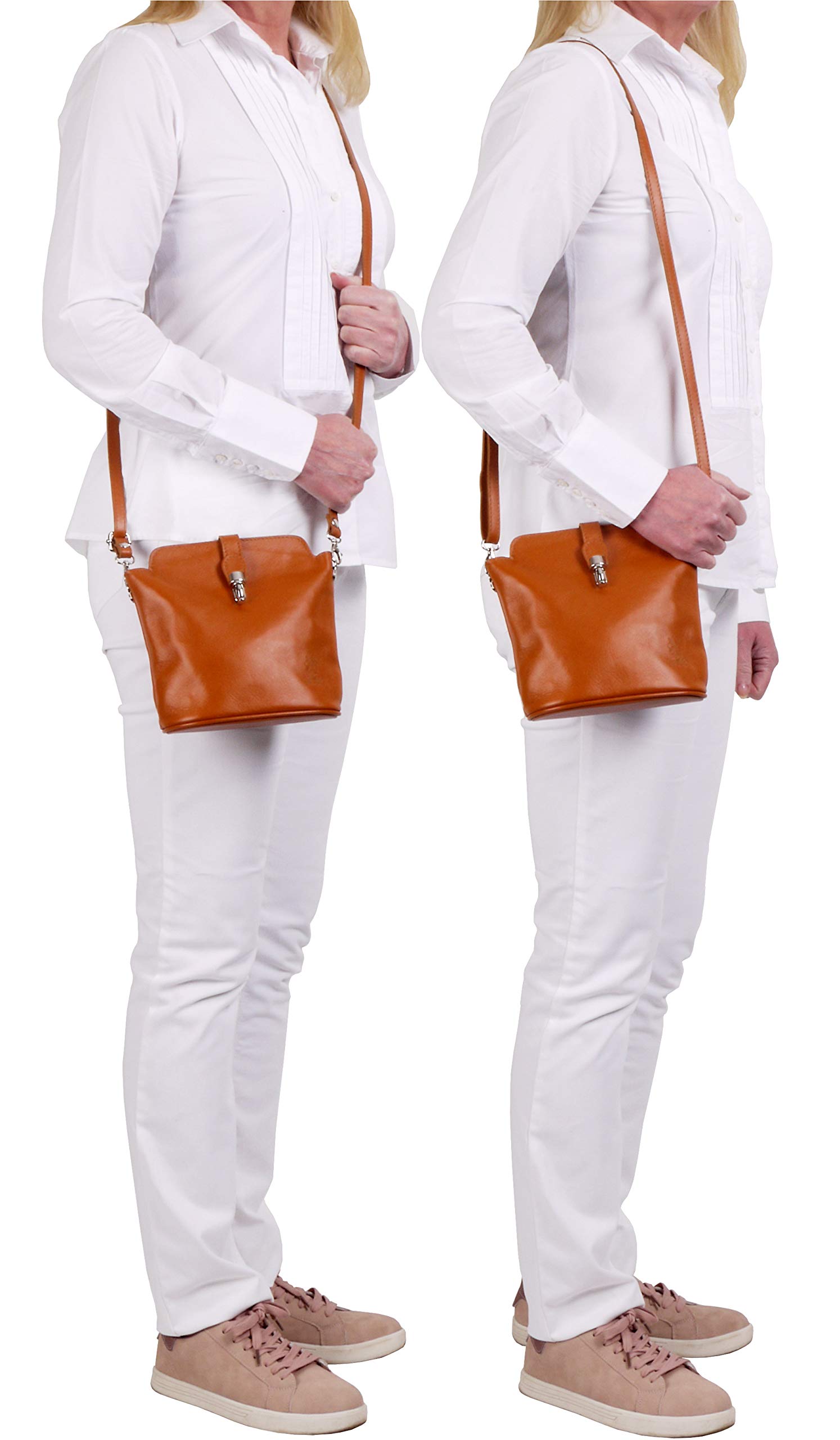 PRIMO SACCHI Italian Soft Leather Hand Made Small White Cross Body or Shoulder Bag Handbag Purse