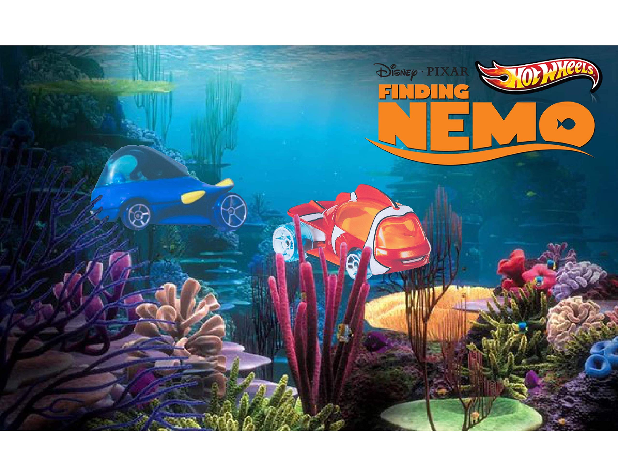 Hot Wheels Disney/Pixar Character Cars Finding Nemo & Dory 2 Pack Bundle