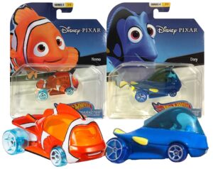 hot wheels disney/pixar character cars finding nemo & dory 2 pack bundle