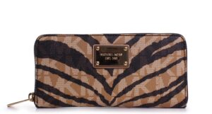 michael kors travel zip continental wallet in dark khaki