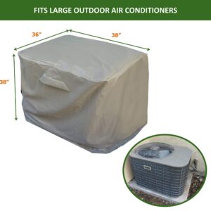 Formosa Covers | Air Conditioner Cover, Outdoor AC Unit Cover - Slit for Hose and Wiring - All Weather Winter Air Conditioner Cover - Extra Large - 38"L x 36"W x 38"H