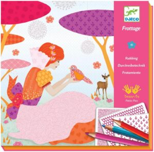 djeco art kit all my beautiful dresses (rubbings)