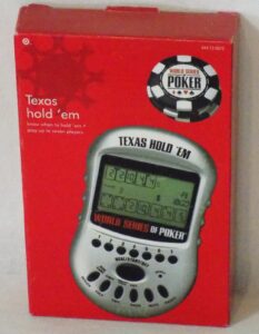 world series poker, texas hold'em handheld game, new in box by excalibur