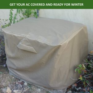 Formosa Covers | Air Conditioner Cover, Outdoor AC Unit Cover - Slit for Hose and Wiring - All Weather Winter Air Conditioner Cover - Extra Large - 38"L x 36"W x 38"H