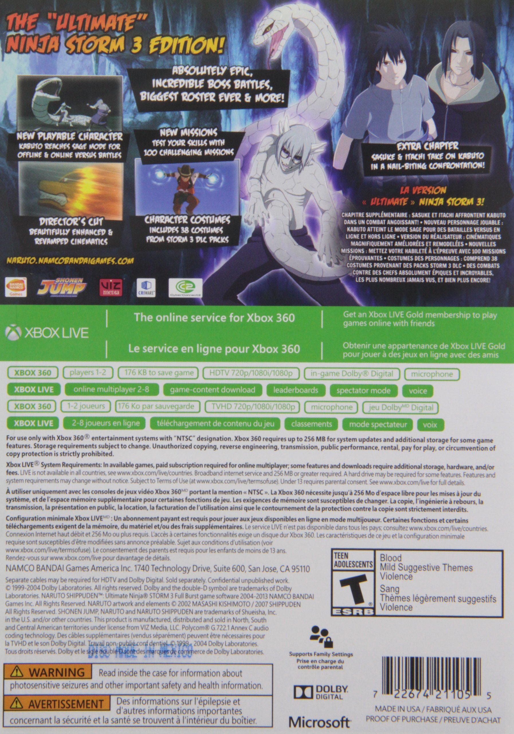 Naruto Shippuden: Ultimate Storm 3 Full Burst - Xbox 360