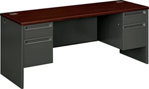 HON 38854NS 38000 Series Kneespace Credenza, 72w x 24d x 29-1/2h, Mahogany/Charcoal