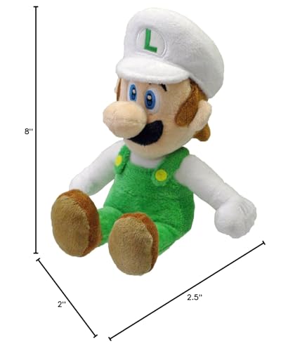 Nintendo Little Buddy 1250 Super Mario 8" Fire Luigi Plush